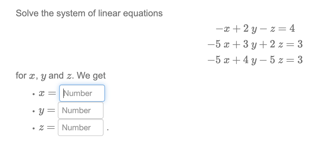 Solved Solve the system of linear equations | Chegg.com