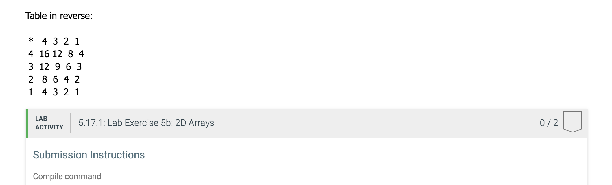 Solved 5 17 Lab Exercise 5b 2D Arrays Using The Code You Chegg