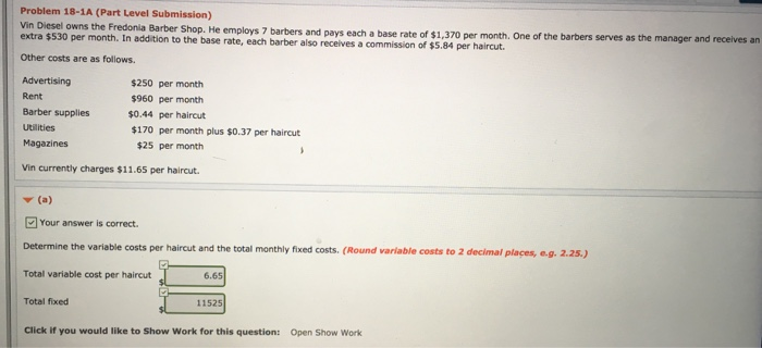 Solved Problem 18-1A (Part Level Submission) Vin Diesel owns | Chegg.com