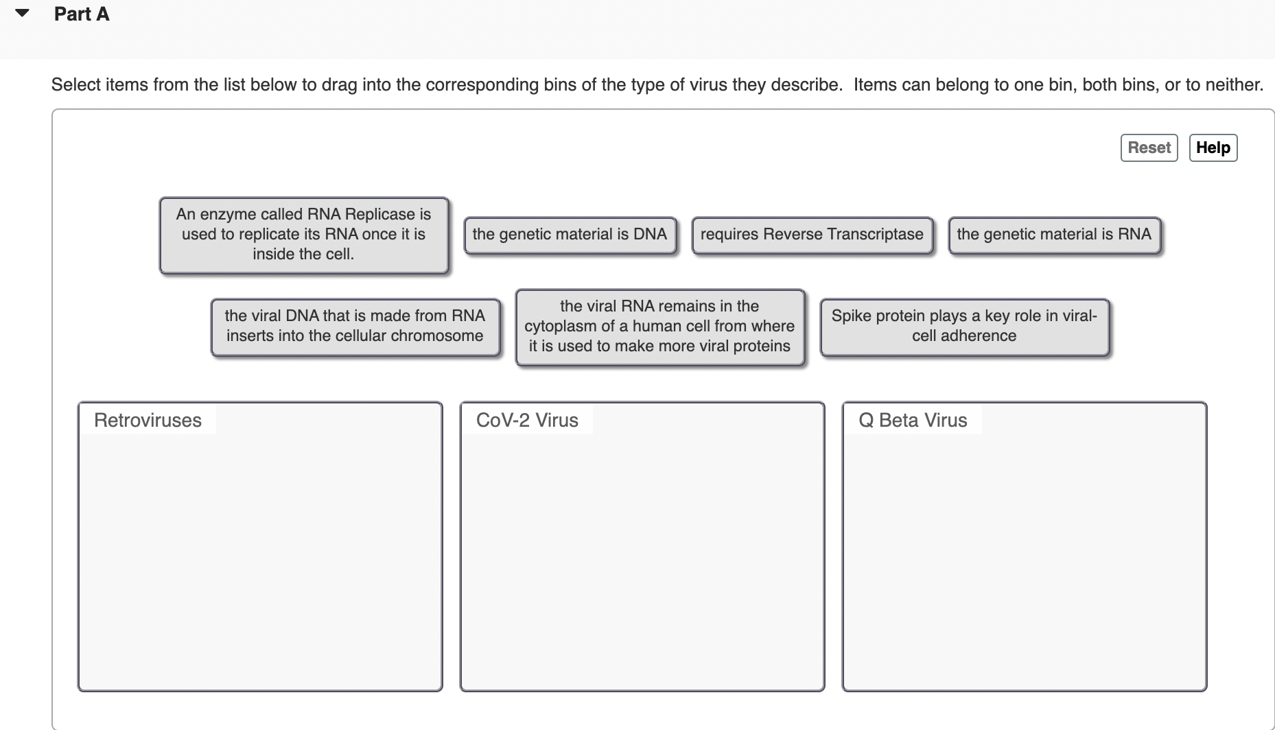 Solved Part A Select items from the list below to drag into | Chegg.com