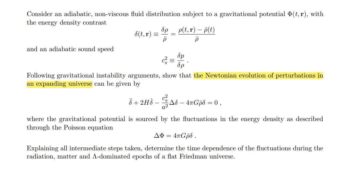 Solved Consider an adiabatic, non-viscous fluid distribution | Chegg.com