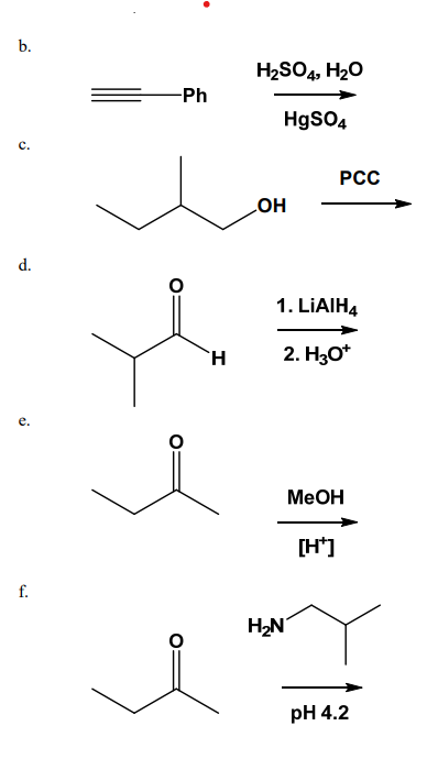 Solved HgSO4 H2SO4,H2O 2. H3O+ 1. LiAlH4 | Chegg.com