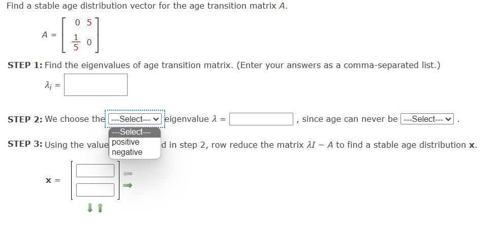 Solved Find a stable age distribution vector for the age | Chegg.com