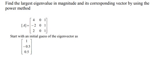 Solved Find the largest eigenvalue in magnitude and its | Chegg.com