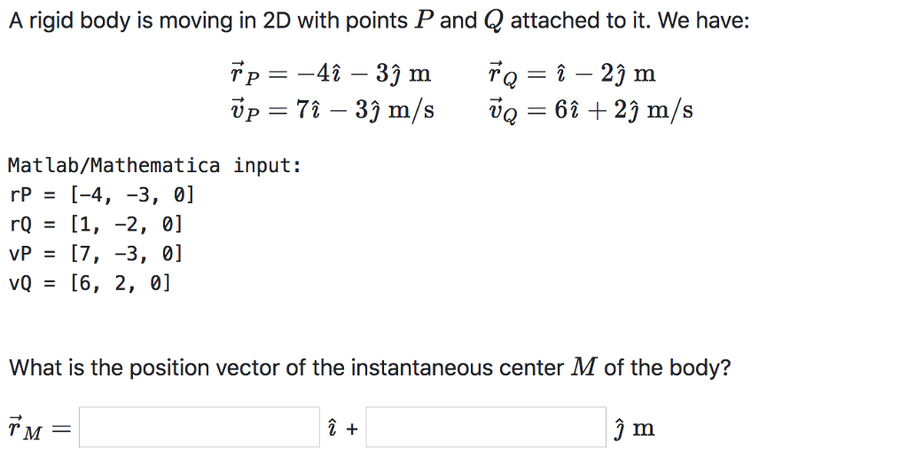 Solved A rigid body is moving in 2D with points P and Q | Chegg.com
