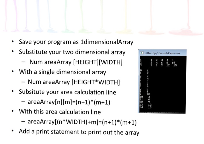 Solved Save your program as 1dimensionalArray Substitute | Chegg.com
