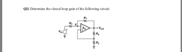 Solved Q2) Determine the closed loop gain of the following | Chegg.com