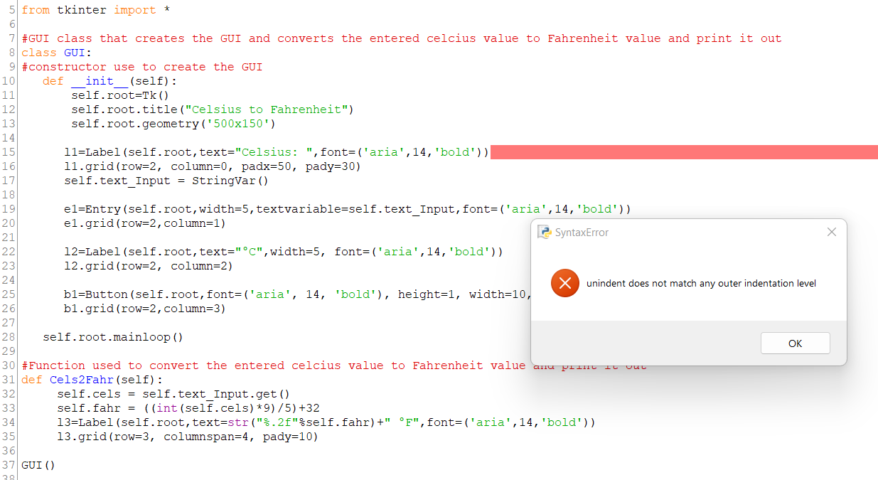 Solved Lab 10 GUI – Celsius to Fahrenheit Conversion Modify | Chegg.com