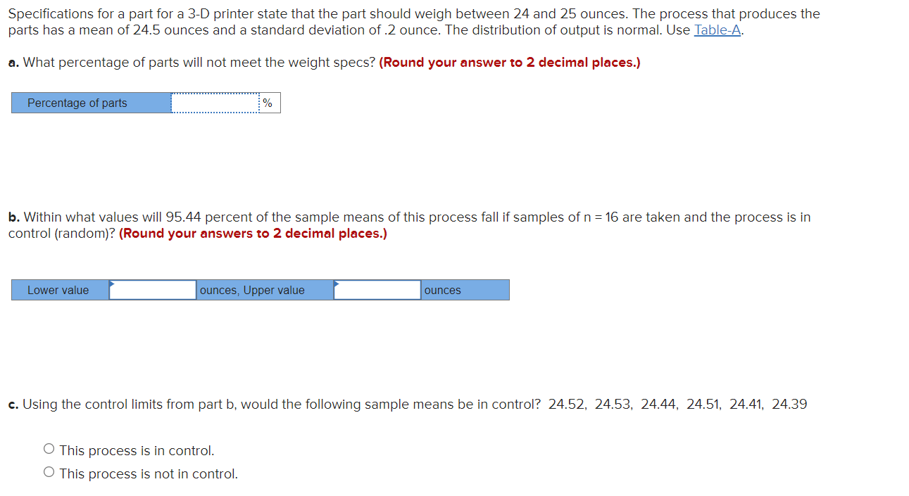Solved Specifications for a part for a 3-D printer state | Chegg.com