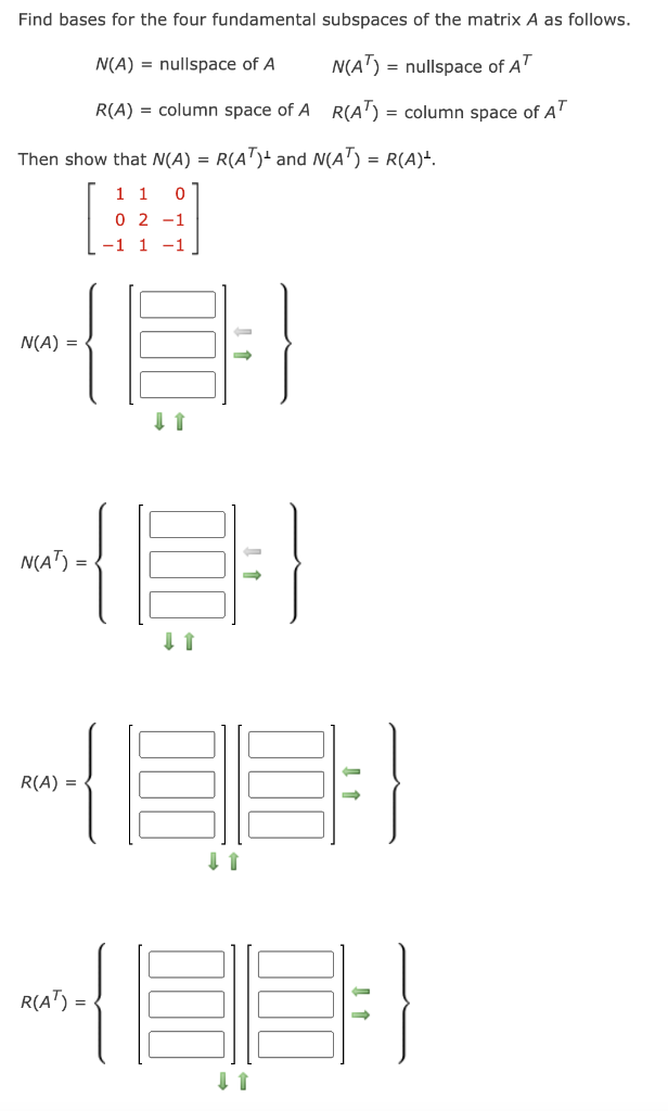 Solved Find bases for the four fundamental subspaces of | Chegg.com