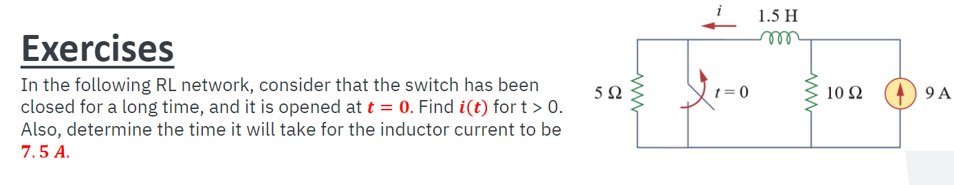 Solved In the following RL network, consider that the switch | Chegg.com