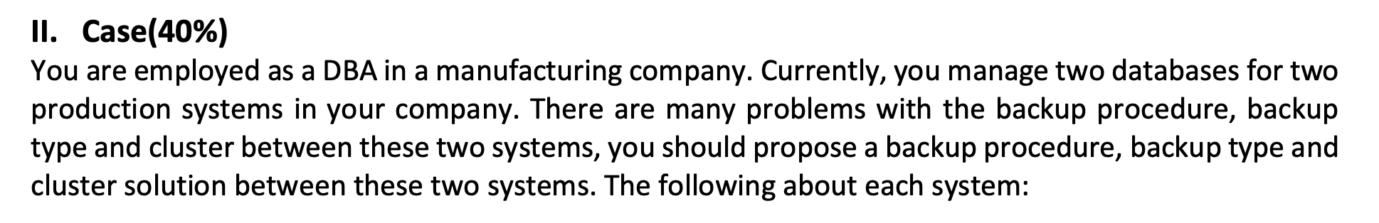 Solved Course : Database Administation (DBA) Learning | Chegg.com