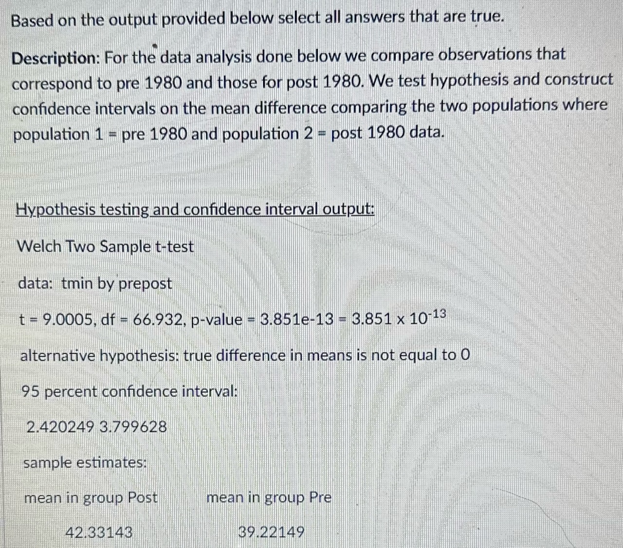 Solved Based on the output provided below select all answers | Chegg.com