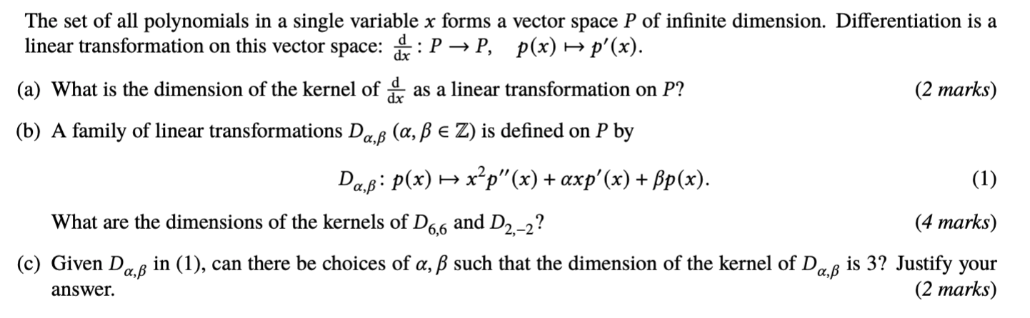 Solved The set of all polynomials in a single variable x | Chegg.com