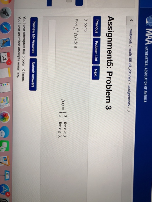 Solved MAA MATHEMATICAL ASSOCIATION OF AMERICA Kwebwork / | Chegg.com