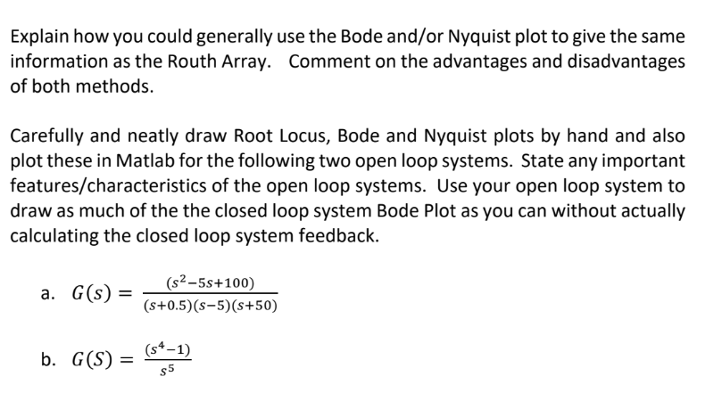 Solved Explain how you could generally use the Bode and/or | Chegg.com