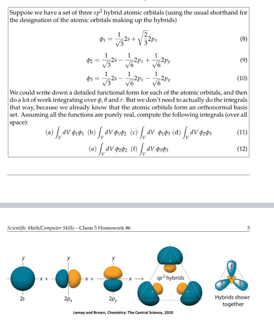Solved Suppose we have a set of three sp2 hybrid atomic | Chegg.com