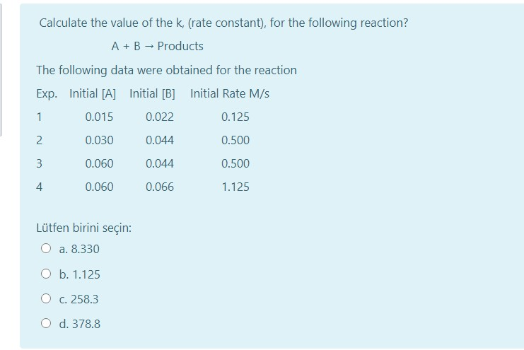 Solved Calculate the value of the k, (rate constant), for | Chegg.com