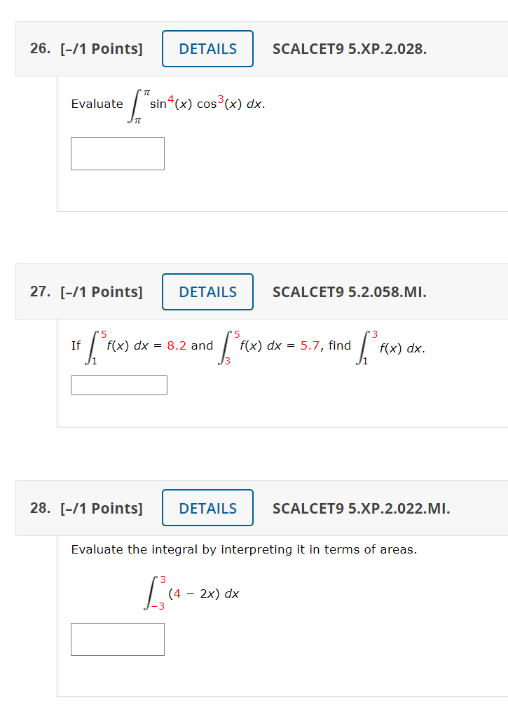 Solved DETAILS Evaluate sin 4(x) cos³(x) dx. TT 27. [-/1 | Chegg.com Solved DETAILS Evaluate sin 4(x) cos³(x) dx. TT 27. [-/1 | Chegg.com