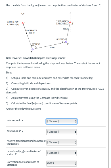 Solved Just Find A Misclosure In X B Misclosure In Y C