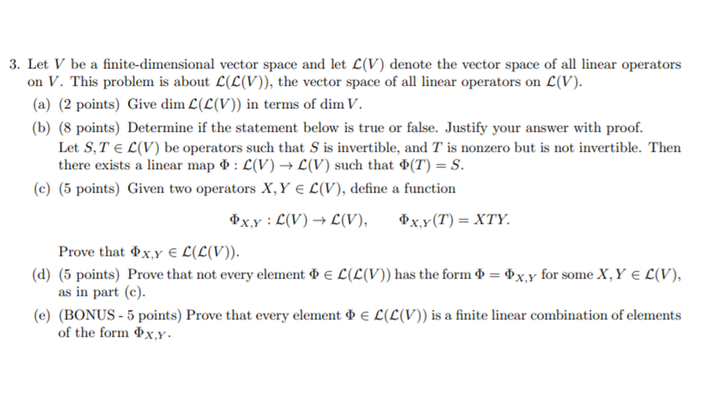 Solved 3. Let V be a finite-dimensional vector space and let | Chegg.com
