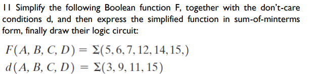 Solved II Simplify the following Boolean function F, | Chegg.com