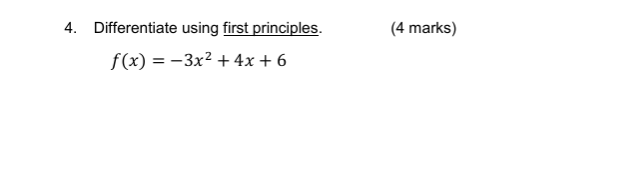 Solved 4. Differentiate using first principles. | Chegg.com