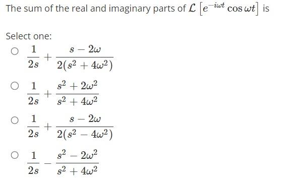 Solved The sum of the real and imaginary parts of | Chegg.com
