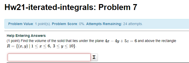Solved Hw21-iterated-integrals: Problem 7 Problem Value: 1 | Chegg.com