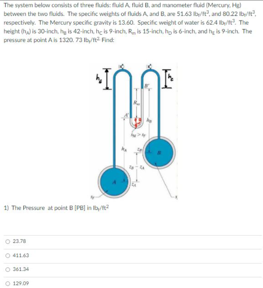 Solved The system below consists of three fluids: fluid A, | Chegg.com