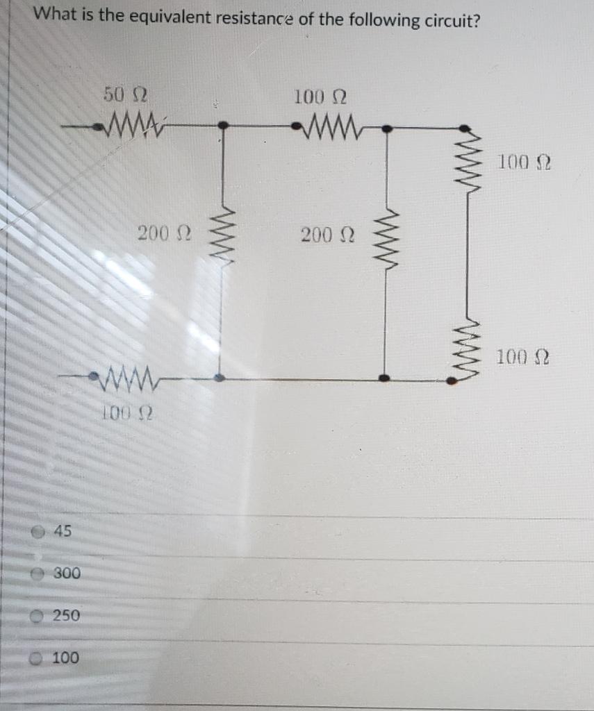 Solved What is the equivalent resistance of the following | Chegg.com