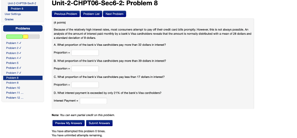 Solved Unit-2-CHPT06-Sec6-2 Problem 8 User Settings Grades | Chegg.com