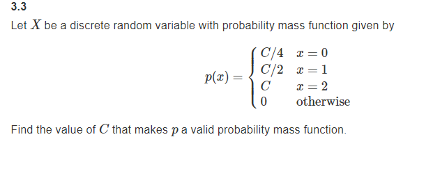 Solved 3.3 Let X be a discrete random variable with | Chegg.com