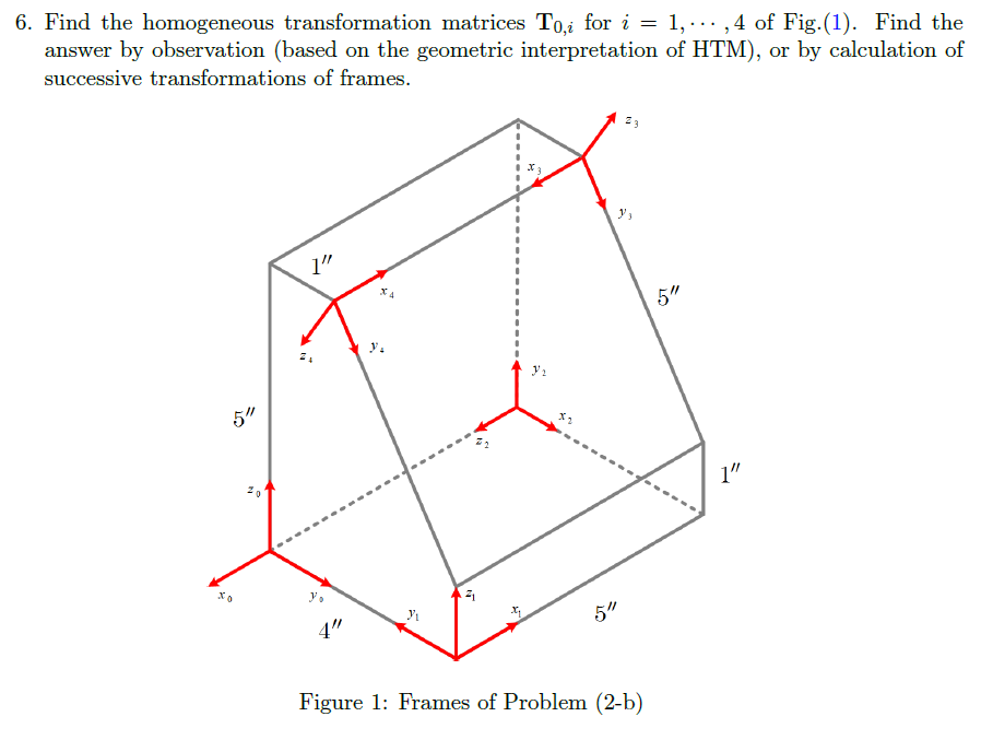6. Find the homogeneous transformation matrices To,i | Chegg.com
