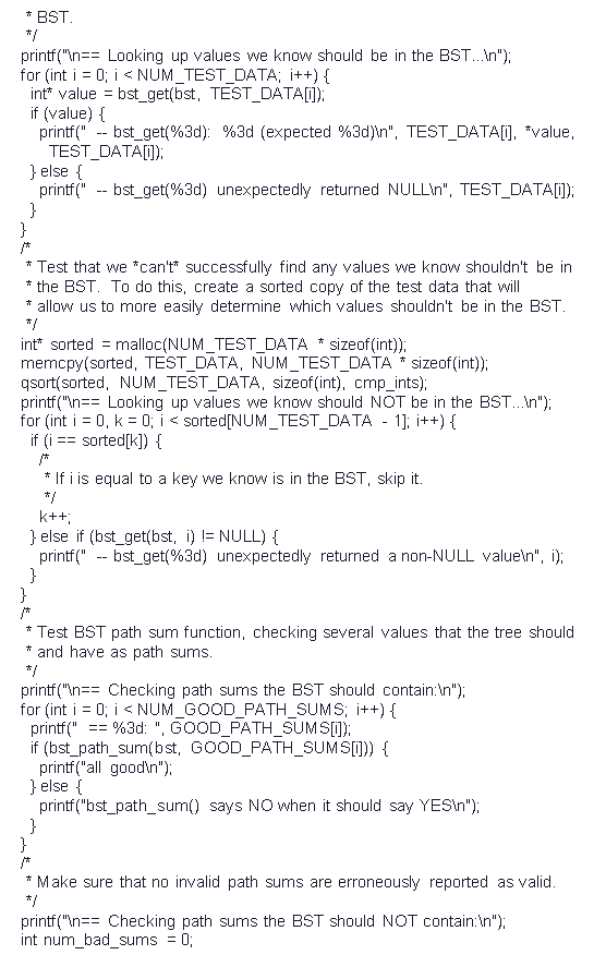 Please help me with the FIXME portions of bst.c. | Chegg.com
