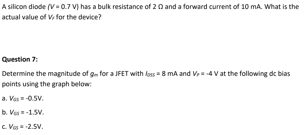 Solved A silicon diode (V=0.7 V) has a bulk resistance of 2Ω | Chegg.com