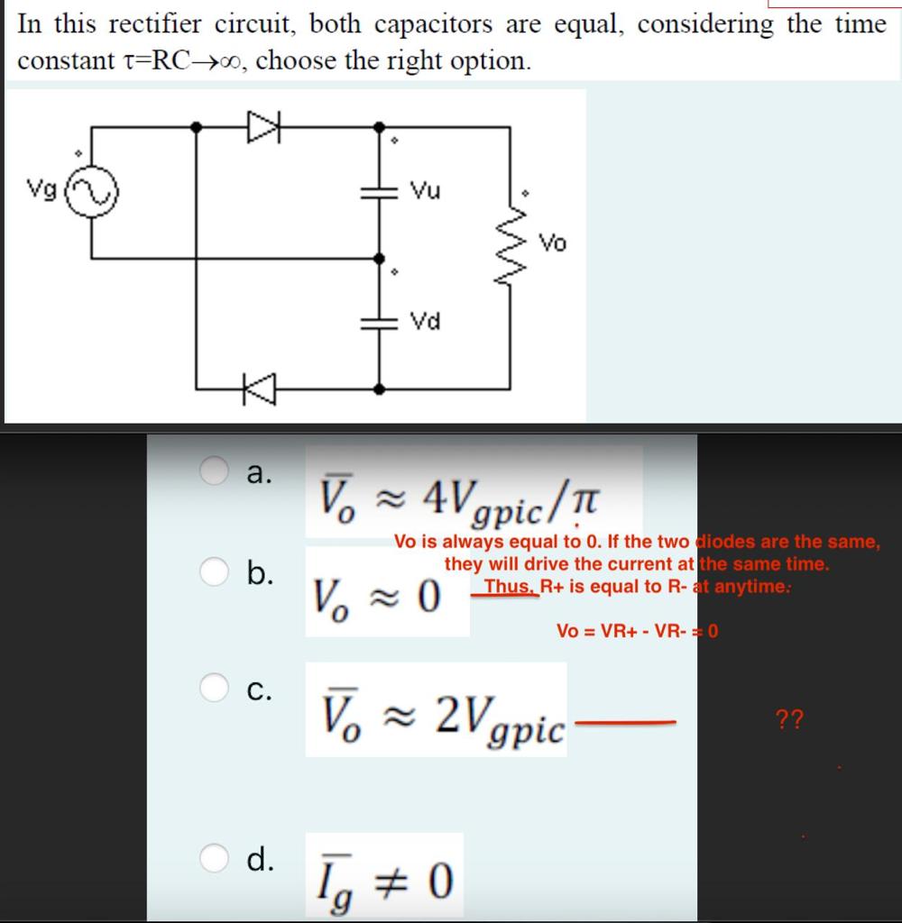 Solved In this rectifier circuit, both capacitors are equal, | Chegg.com
