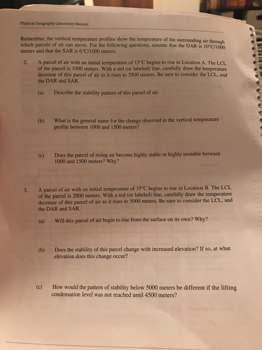 Solved Physical Geography Laboratory Manual Remember The