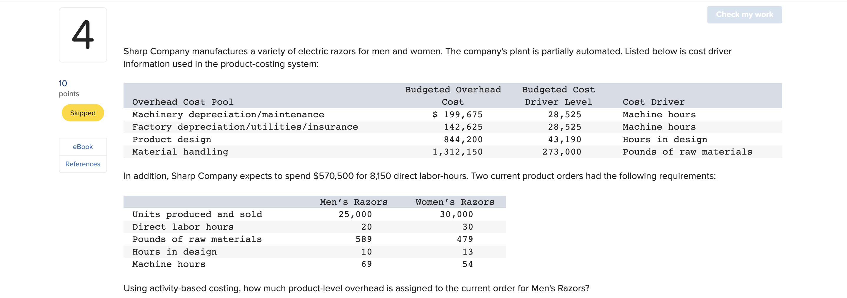 Solved Sharp Company manufactures a variety of electric | Chegg.com