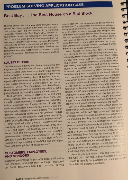 Solved PROBLEM-SOLVING APPLICATION CASE Best Buy The Best | Chegg.com