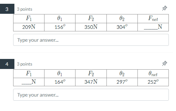Solved Calculating Net Force Two forces act on an object: 1) | Chegg.com