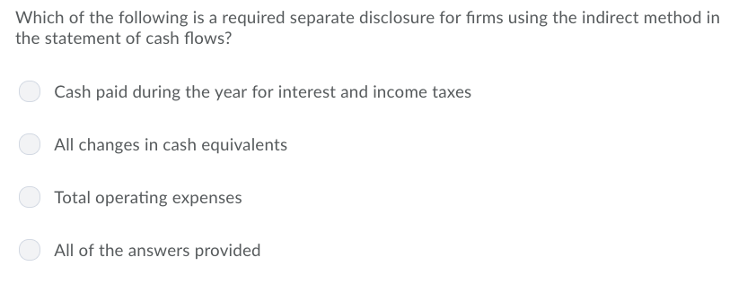 Solved Which of the following is a required separate | Chegg.com