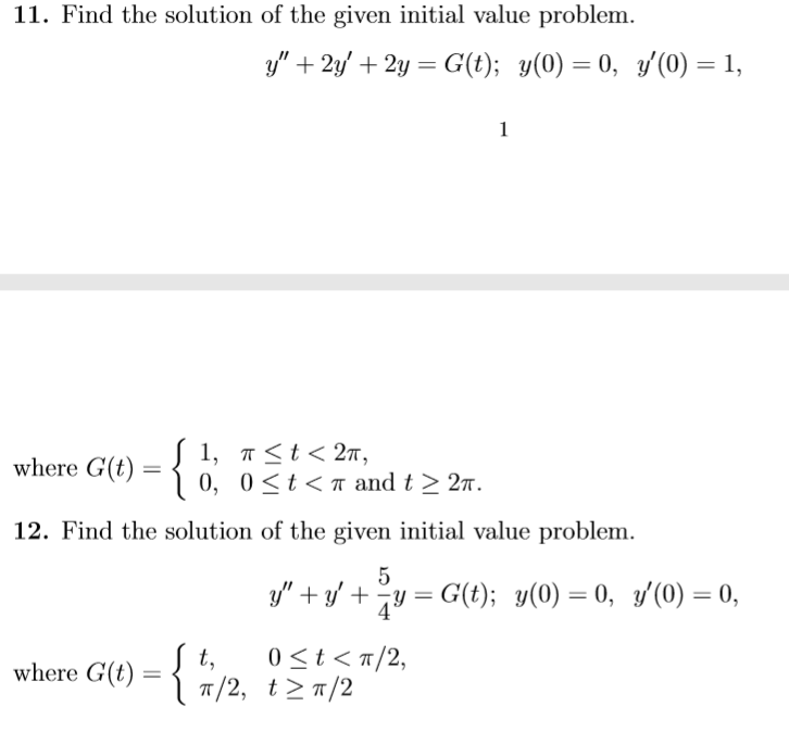 Solved 11. Find the solution of the given initial value | Chegg.com