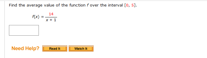 Solved Find the average value of the function f over the | Chegg.com