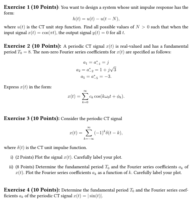Solved Exercise 1 (10 Points): You want to design a system | Chegg.com