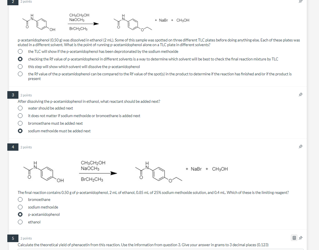 Solved 2 points you CH3CH2OH NaOCH3 + NaBr + CH3OH OH | Chegg.com