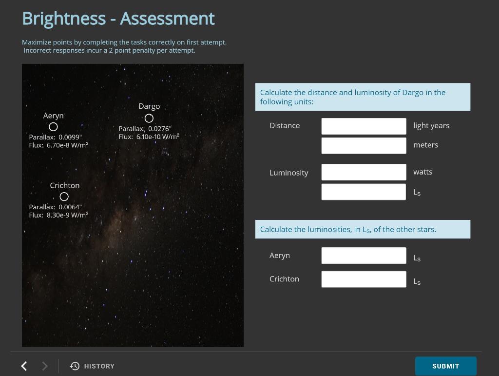 Solved Calculate the distance and luminosity of Dargo in the | Chegg.com