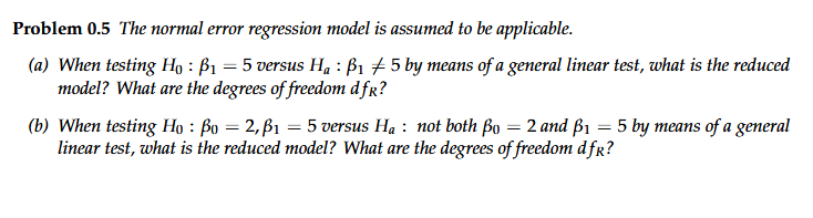 Solved Problem 0.5 The normal error regression model is | Chegg.com
