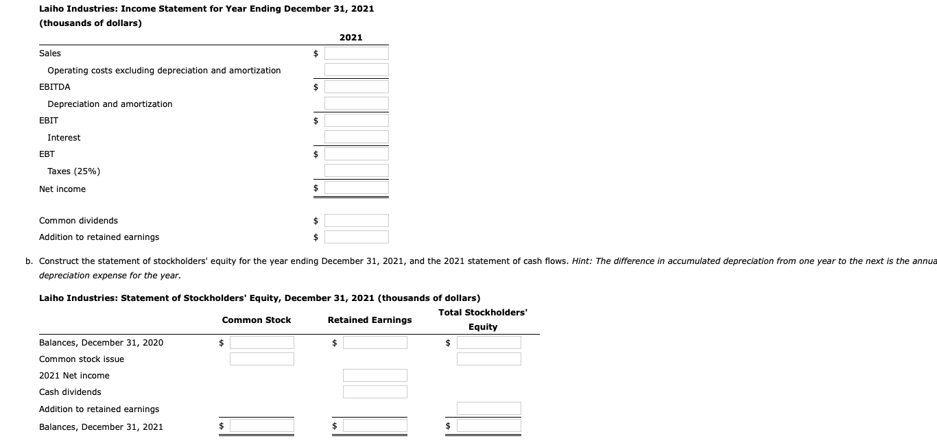 Solved Excel Activity: Financial Statements, Cash Flow, and | Chegg.com
