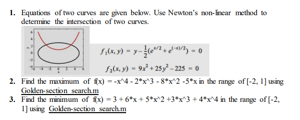 Solved 1. Equations of two curves are given below. Use | Chegg.com